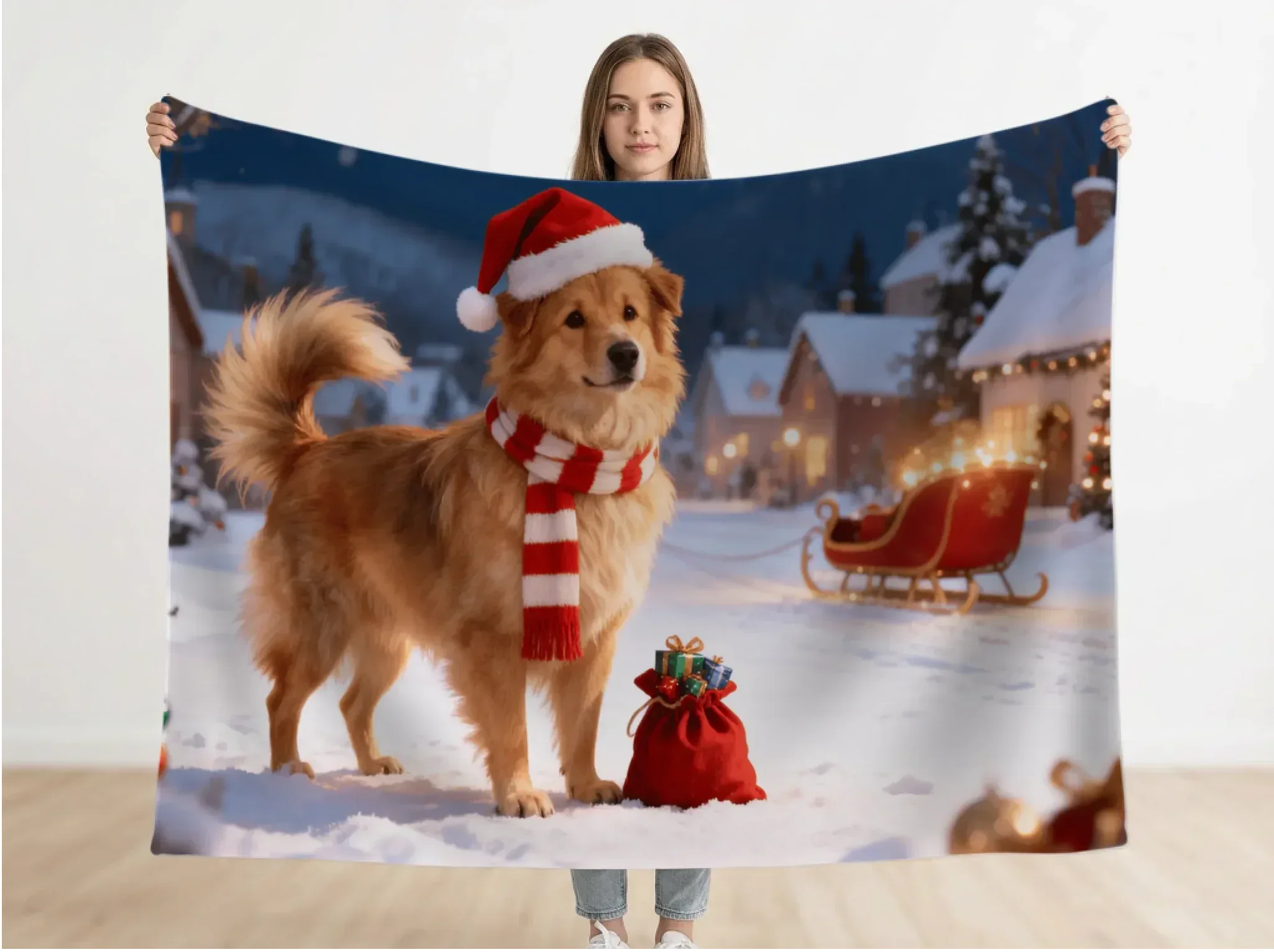 Fleece-viltti omalla kuvalla – Lemmikki joulumaisemaan 🎄